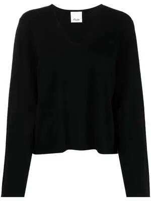 ALLUDE V-neck Wool-cashmere Blend Jumper