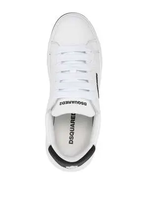 Dsquared2 Embossed Logo Leaf Print Sneakers