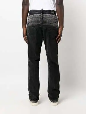 Dsquared2 Layered Mid-rise Straight-leg Jeans