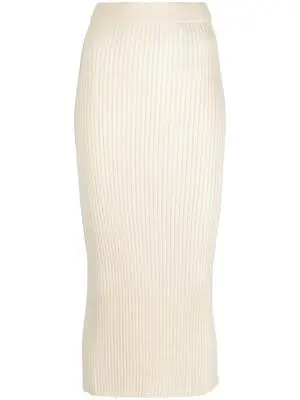 JIL SANDER Ribbed-knit Midi Skirt