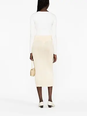 JIL SANDER Ribbed-knit Midi Skirt