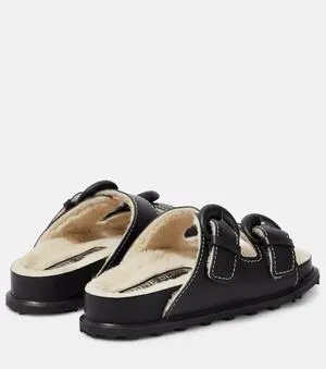 MARINE SERRE Leather Slides