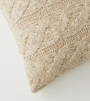 Brunello Cucinelli Cable-knit Linen And Silk Cushion - Beige