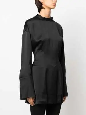 GENNY Long-sleeved Satin Blouse
