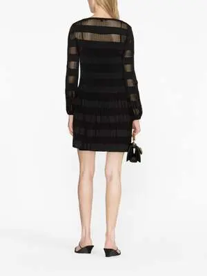 Maje Long-sleeved Open-knit Minidress