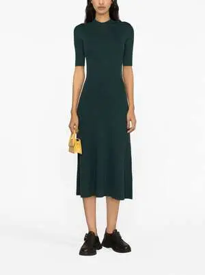 Maje Ribbed-knit Short-sleeve Dress