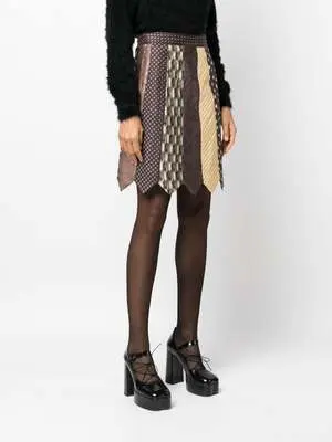 Moschino Tie-patchwork High-waisted Skirt