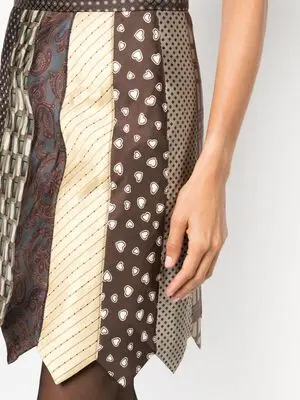 Moschino Tie-patchwork High-waisted Skirt