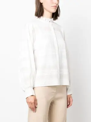 Maje Embroidered Ruffled Shirt