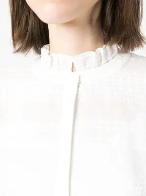 Maje Embroidered Ruffled Shirt