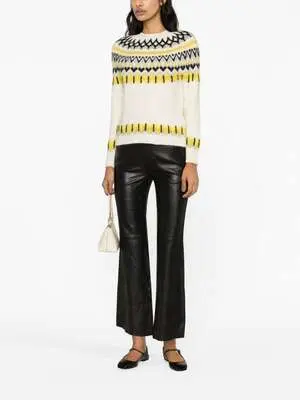 Maje Mid-rise Leather Flared Trousers