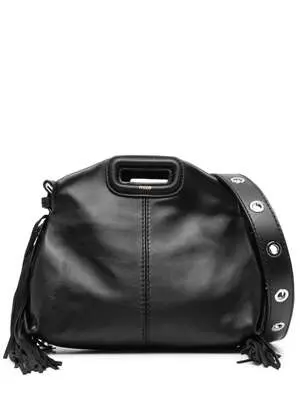 Maje Mini Miss M Leather Shoulder Bag - Black