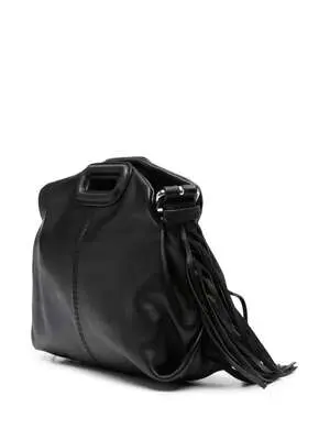 Maje Mini Miss M Leather Shoulder Bag - Black