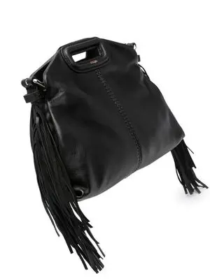 Maje Mini Miss M Leather Shoulder Bag - Black