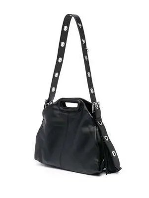 Maje Miss M Leather Shoulder Bag - Black