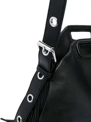 Maje Miss M Leather Shoulder Bag - Black