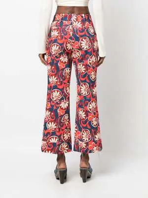 La DoubleJ Hendrix Floral-print Cotton Trousers