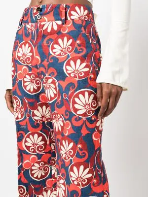 La DoubleJ Hendrix Floral-print Cotton Trousers