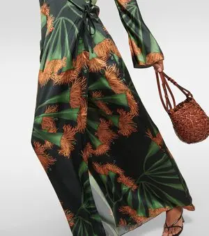 Johanna Ortiz Printed Silk-blend Wrap Dress
