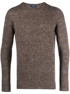 DRUMOHR Speckled Knit Crew-neck Jumper - Brown