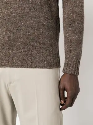 DRUMOHR Speckled Knit Crew-neck Jumper - Brown