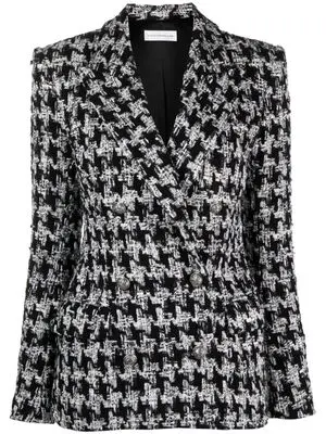 Faith Connexion Bouclé Houndstooth-pattern Blazer