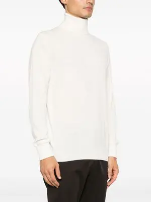 BALLANTYNE Logo-embroidered Roll-neck Jumper - White