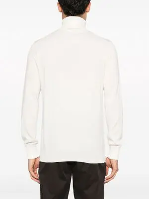 BALLANTYNE Logo-embroidered Roll-neck Jumper - White
