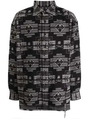 MASTERMIND WORLD Chimayo Jacquard Cotton Shirt - Black