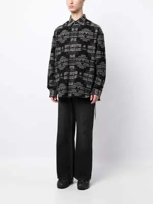 MASTERMIND WORLD Chimayo Jacquard Cotton Shirt - Black