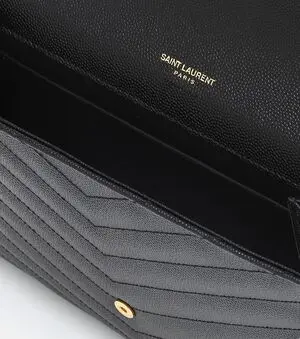 Saint Laurent Cassandre Matelassé Leather Clutch - Black