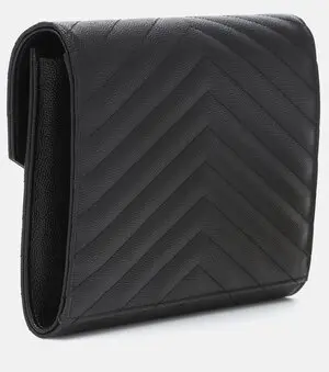 Saint Laurent Cassandre Matelassé Leather Clutch - Black