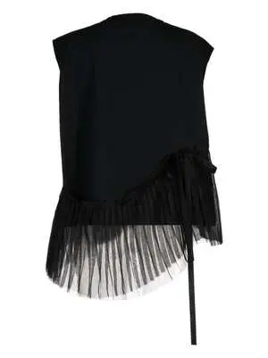 SHANSHAN RUAN Asymmetric Silk Tank Top