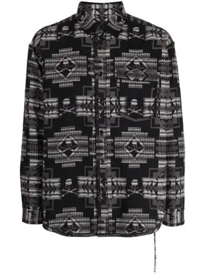 MASTERMIND WORLD Chimayo Jacquard Cotton Shirt - Black