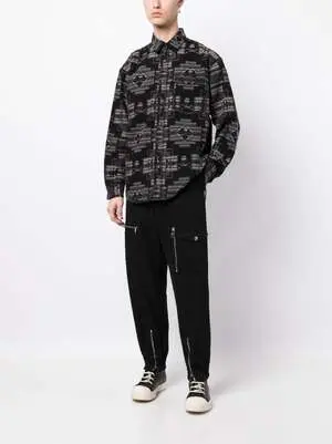 MASTERMIND WORLD Chimayo Jacquard Cotton Shirt - Black