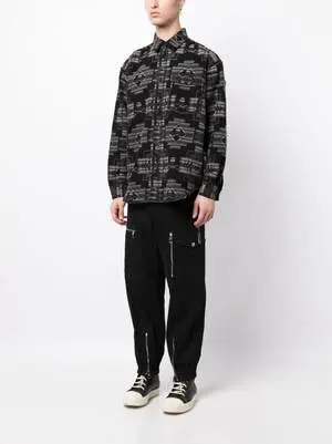 MASTERMIND WORLD Chimayo Jacquard Cotton Shirt - Black