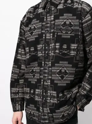MASTERMIND WORLD Chimayo Jacquard Cotton Shirt - Black
