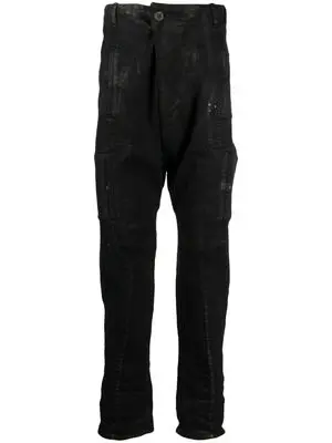 Boris Bidjan Saberi Faded Slim-cut Jeans - Black