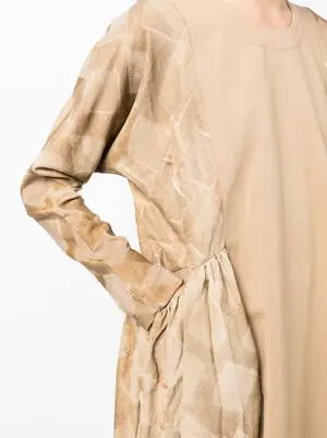 UMA WANG Panelled Long-sleeve Midi Dress