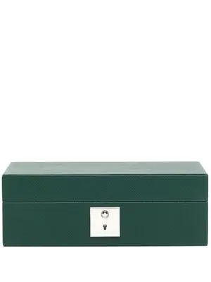 Smythson Panama Leather Watch Box - Green