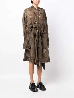 ZIGGY CHEN Irratic Fold Collage Shirtdress