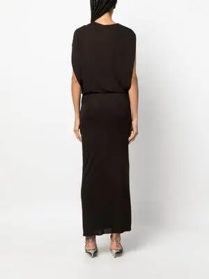 LANVIN Brooch-detail Maxi Dress