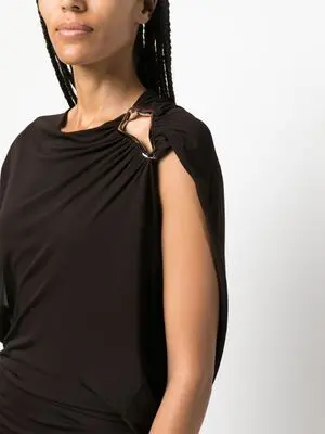 LANVIN Brooch-detail Maxi Dress