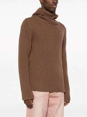LANVIN Ribbed-knit Hooded Jumper