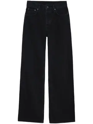 ANINE BING Logo-patch Wide-leg Jeans