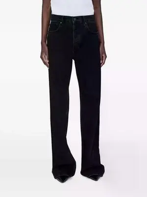 ANINE BING Hugh Logo-patch Wide-leg Jeans