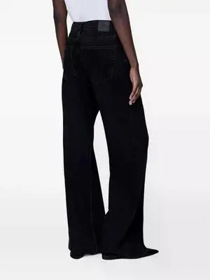 ANINE BING Hugh Logo-patch Wide-leg Jeans