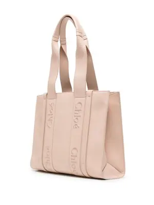Chloé Medium Woody Leather Tote - Pink