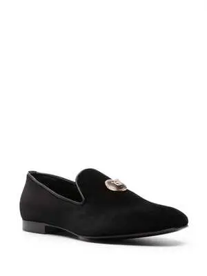 Versace Medusa Velvet Loafers - Black