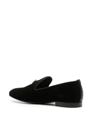 Versace Medusa Velvet Loafers - Black